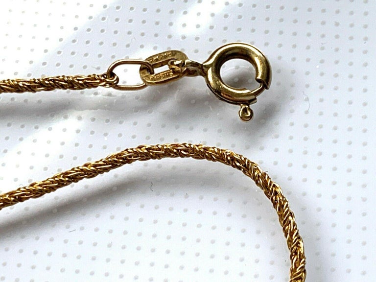 9ct Gold Vintage Braided Necklace For Sale at 1stDibs
