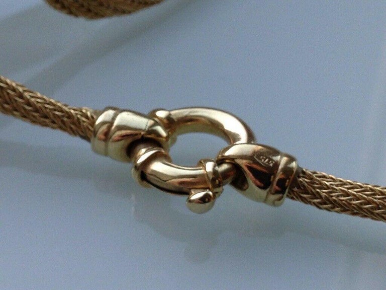 9ct Gold Vintage Round Weave Necklace For Sale at 1stDibs