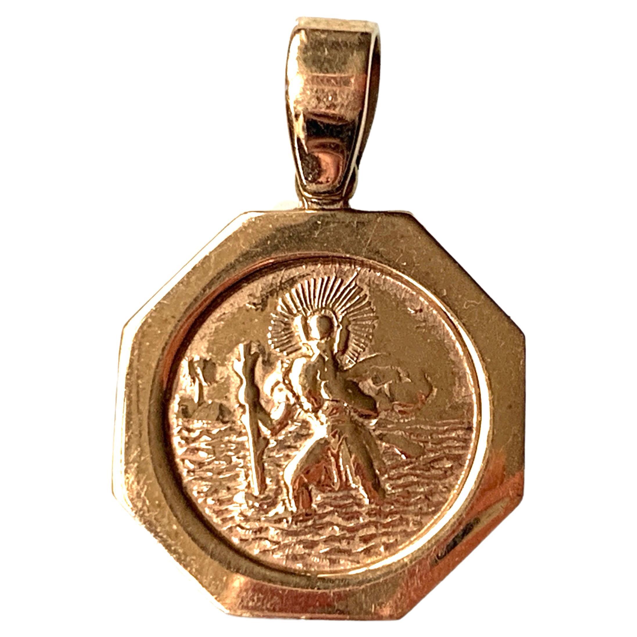 Vintage Enamelled St. Christopher Charm at 1stDibs