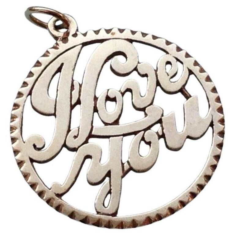 9ct Gold XL Statement Piece " I love you " Pendant For Sale at 1stDibs