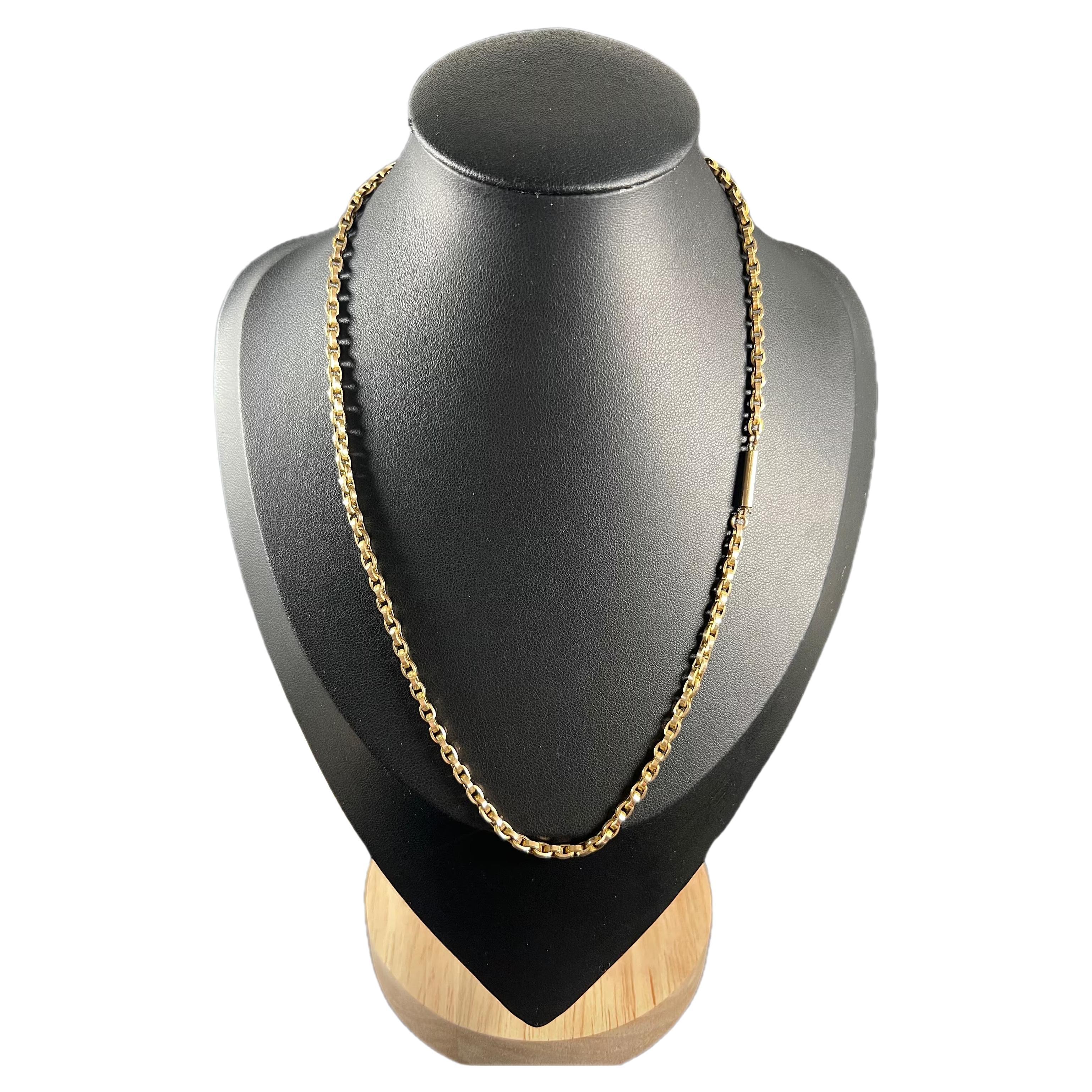 9ct Rose Gold Edwardian Oval Belcher Link Chain with Barrel and Torpedo ...