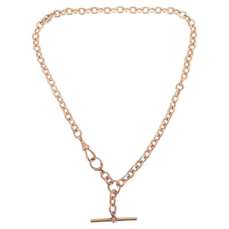 9ct Rose Gold Fob Chain For Sale at 1stDibs