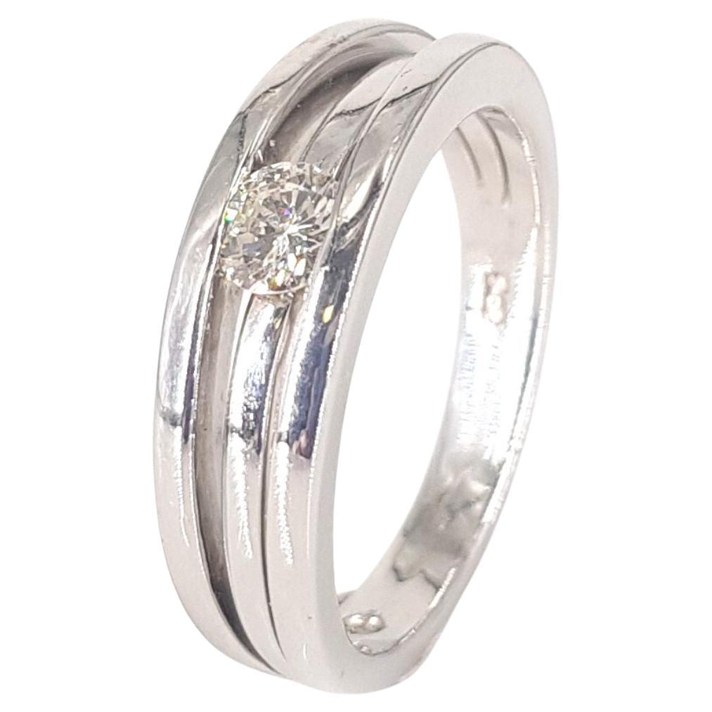 9 Carat White Gold Illusion Tension Diamond Ring For Sale at 1stDibs
