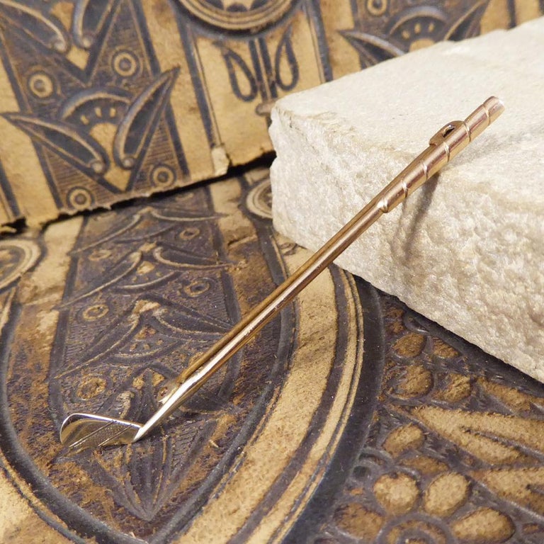 9 Carat Yellow and White Gold Vintage Golf Club Brooch For Sale (Free ...
