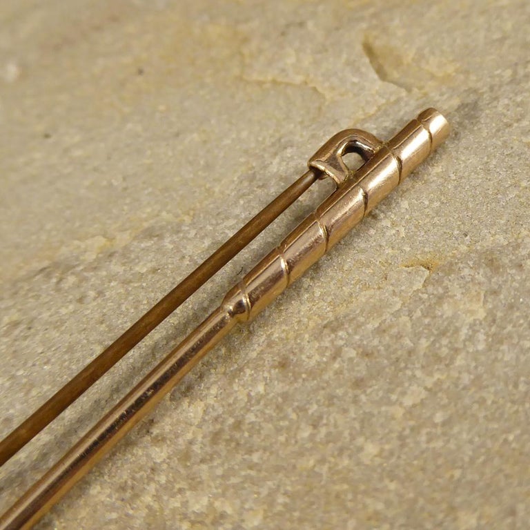 9 Carat Yellow and White Gold Vintage Golf Club Brooch For Sale (Free ...