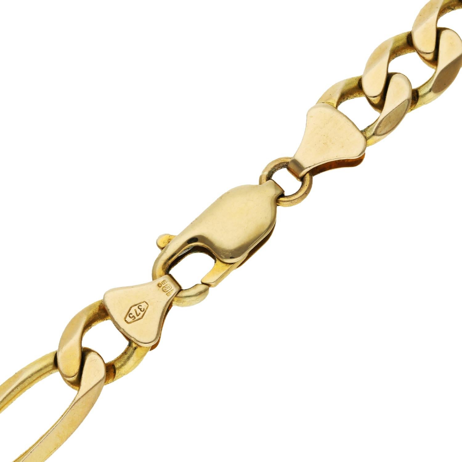 9ct Yellow Gold 26 Inch Figaro Chain 41.60 grams For Sale at 1stDibs