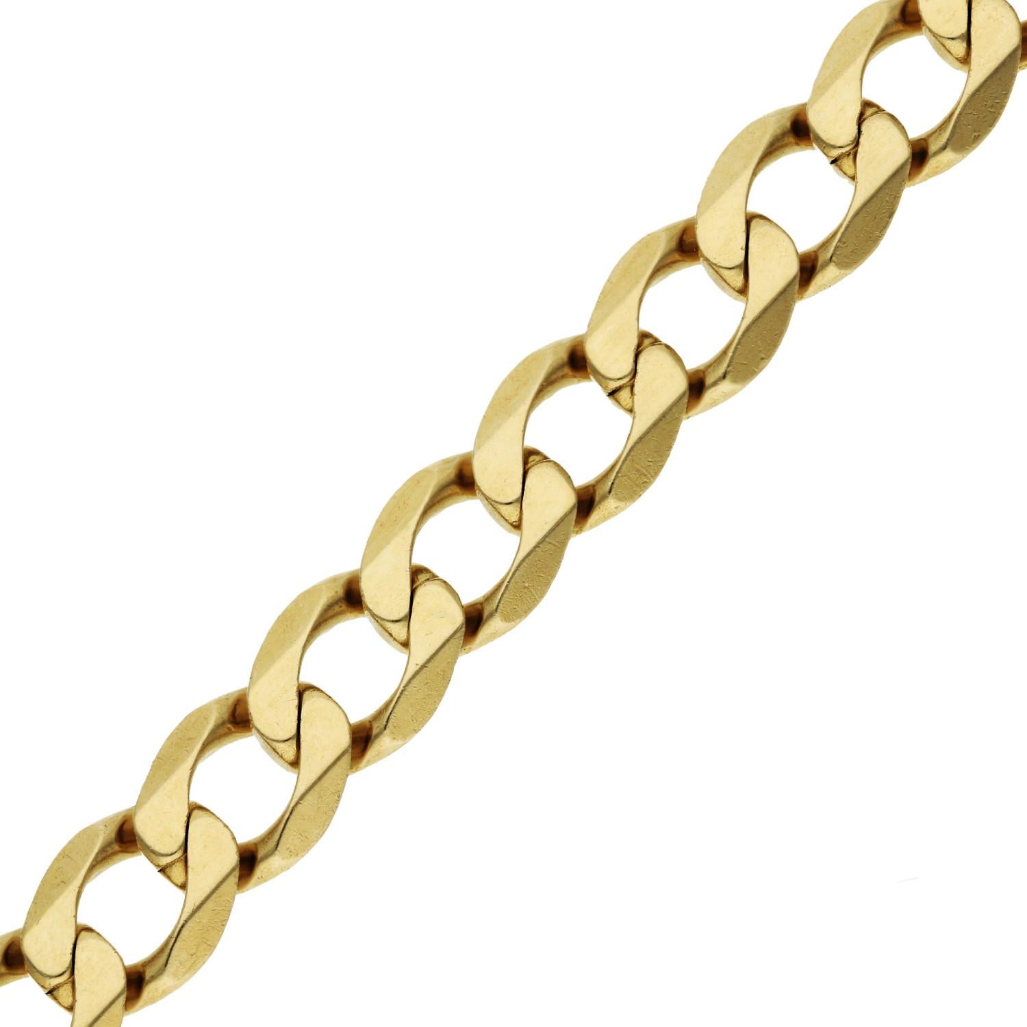 9ct Yellow Gold 8.44mm 22 Inch Filed Curb Chain 46.30 grams For Sale at ...