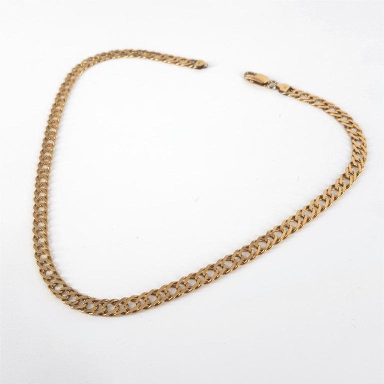 9ct Yellow Gold Double Curb Link Chain at 1stDibs