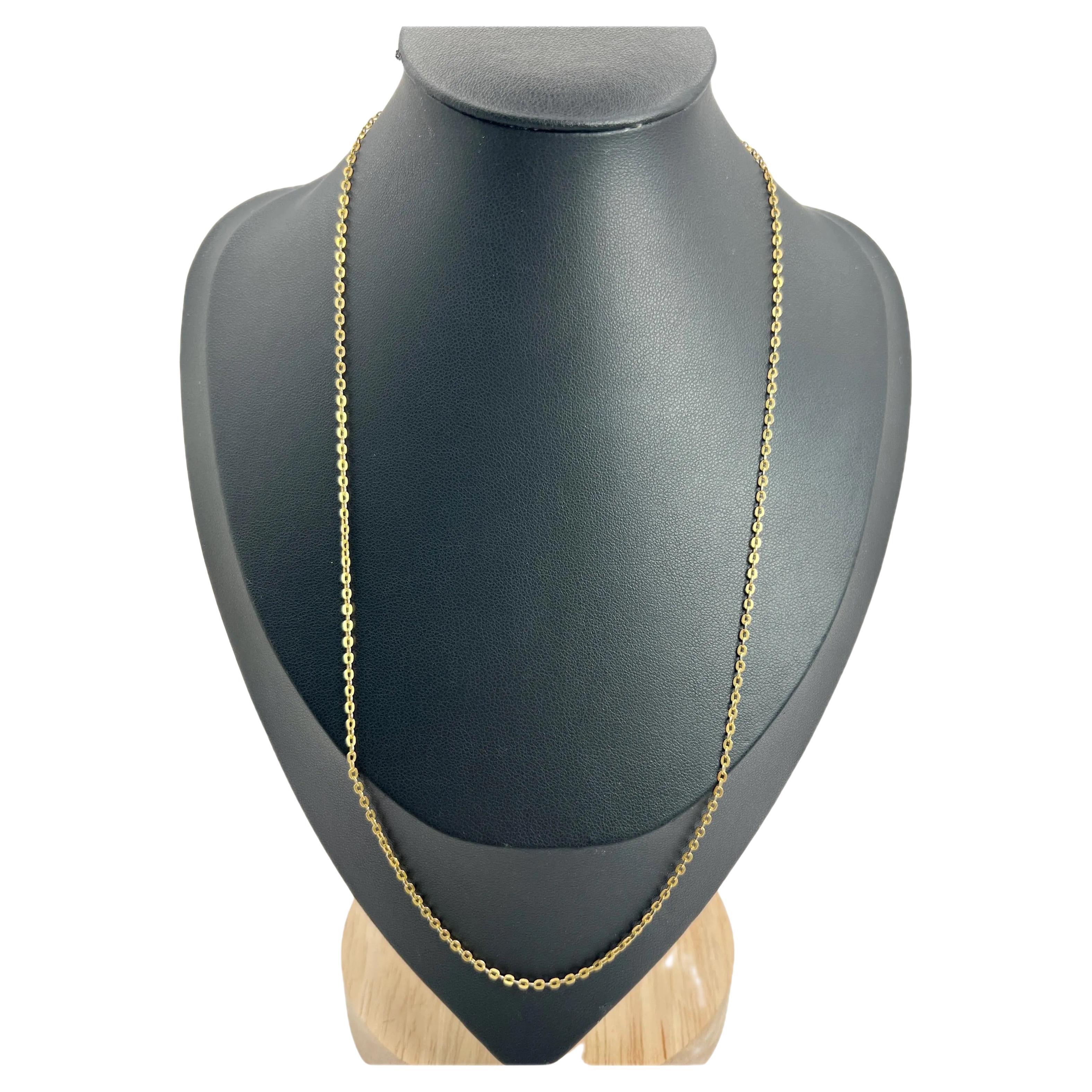 9ct Yellow Gold Edwardian 18 Inch Solid Rope Chain with Barrel and ...