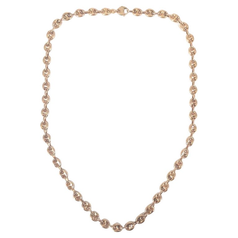 9 Carat Yellow Gold Gucci Link Necklace For Sale at 1stDibs