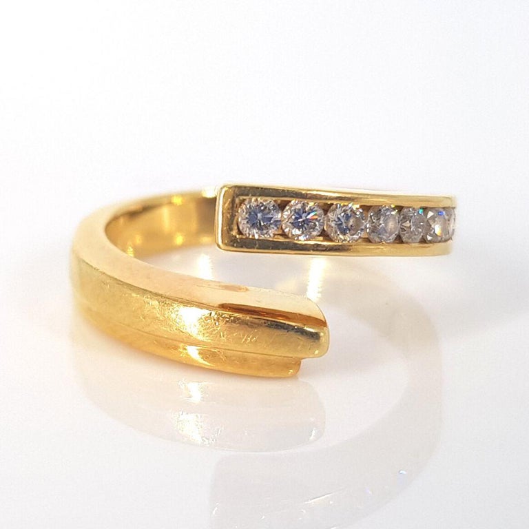 9 Carat Yellow Gold Split Channel Set Diamond Ring For Sale at 1stDibs