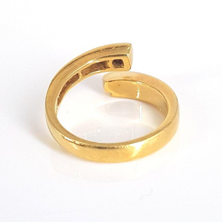 9 Carat Yellow Gold Split Channel Set Diamond Ring For Sale at 1stDibs