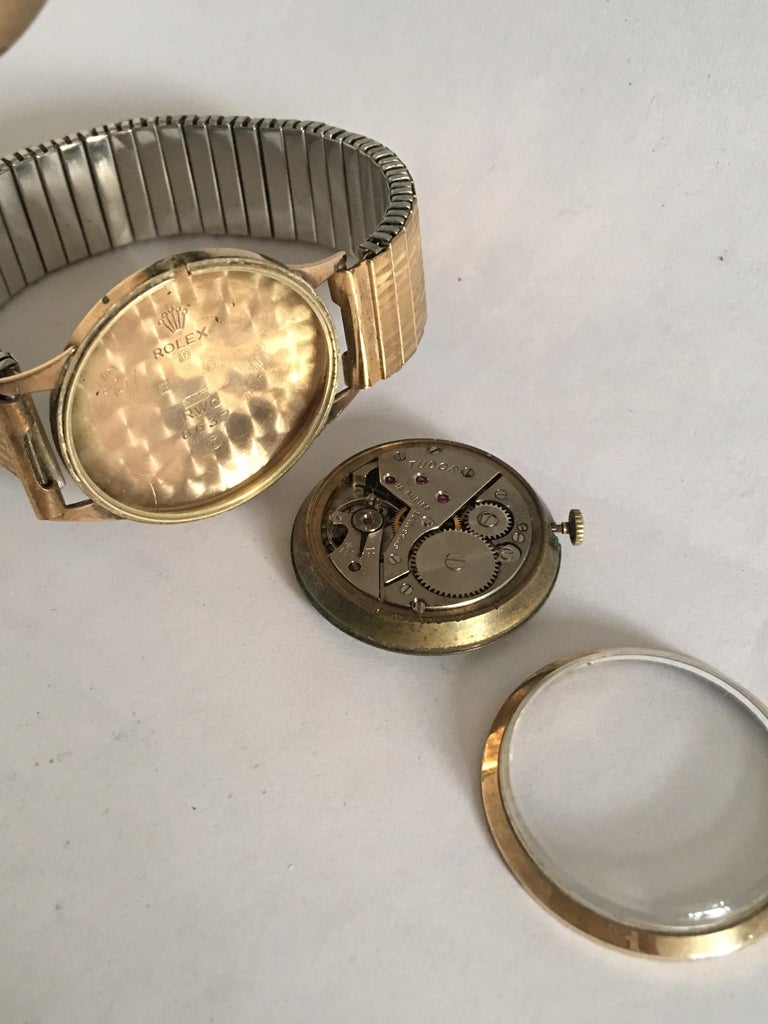 9 Karat Gold Vintage 1950s Tudor Rolex Mechanical Wristwatch For Sale ...