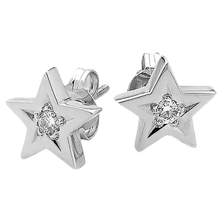 9k Natural Diamond Star Studs For Sale at 1stDibs