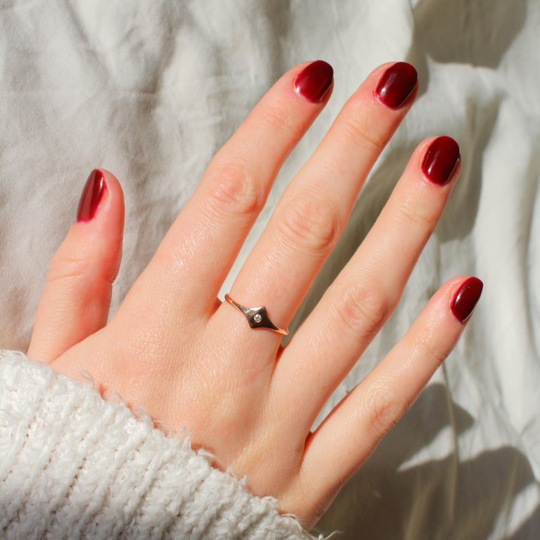 Customizable 9k Rose Gold Ocean Diamond Astria Ring For Sale at 1stDibs