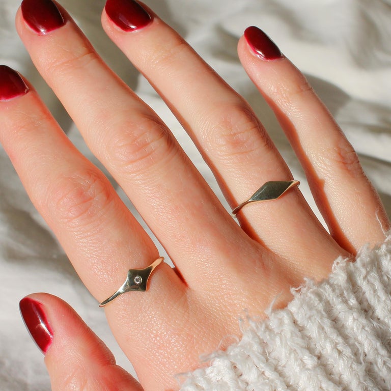 Customizable 9k White Gold Ocean Diamond Astria Ring For Sale at 1stDibs