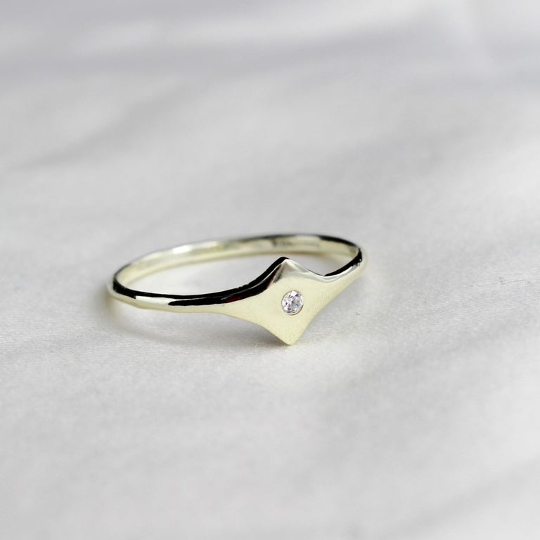 Customizable 9k White Gold Ocean Diamond Astria Ring For Sale at 1stDibs