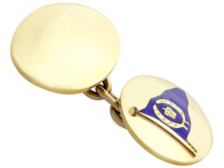 Vintage Yellow Gold and Enamel Cufflinks For Sale at 1stDibs | link up ...