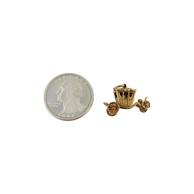 9K Yellow Gold Carriage Charm For Sale at 1stDibs