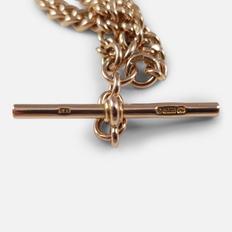 9 Karat Yellow Gold Double Albert Watch Chain and 1881 $5 Gold Coin, 70 ...