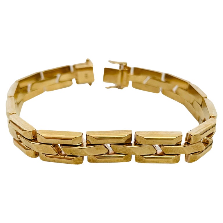 8k Yellow Gold Link Bracelet with Appraisal at 1stDibs