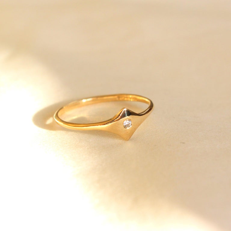 Customizable 9k Yellow Gold Ocean Diamond Astria Ring For Sale at 1stDibs