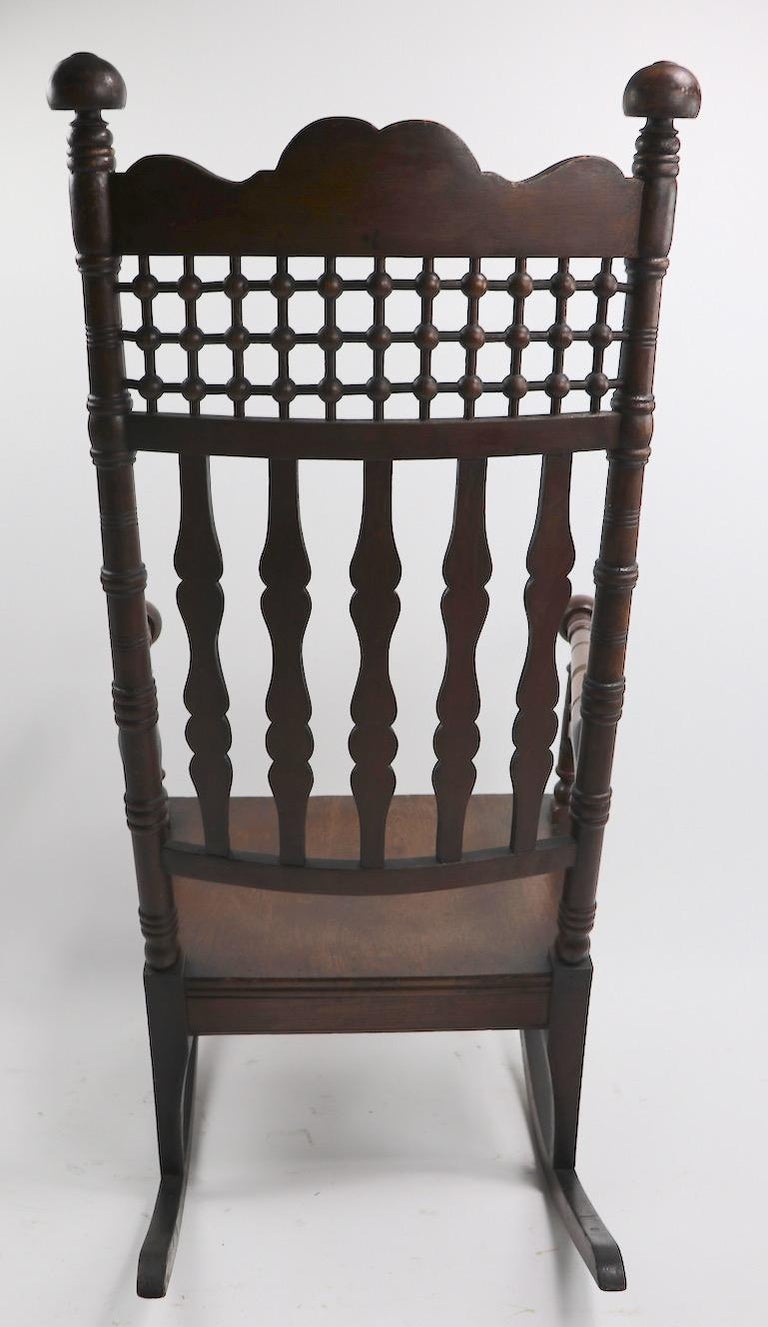 19th Century Oak Rocking Chair Attributed to Merklen Brothers at 1stDibs