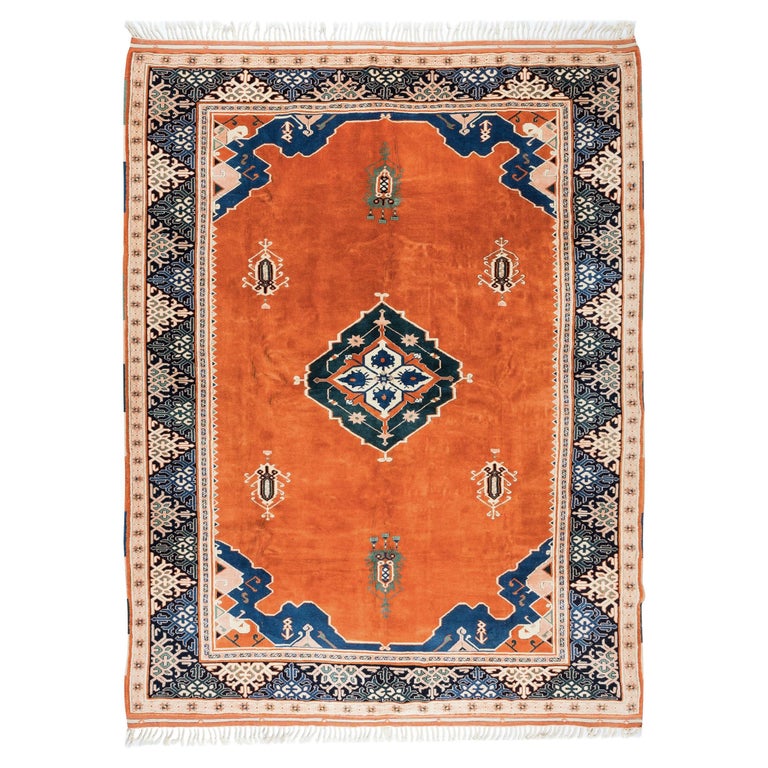 Einzigartiger türkischer 9x11 Ft Großer handgeknüpfter Vintage-Teppich ...