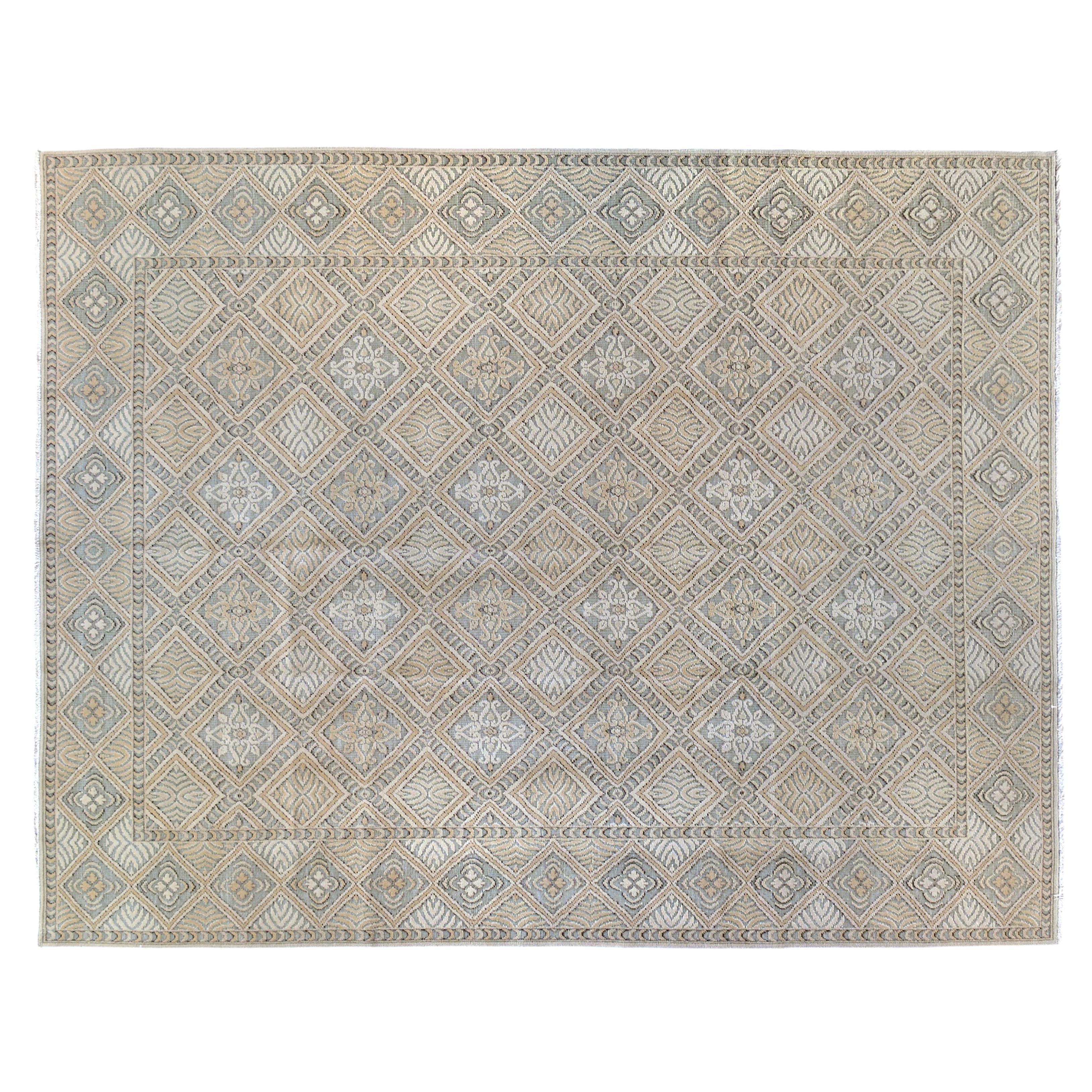 9'x12' French Floral Inspired Hand-Knotted Wool Rug For Sale at 1stDibs
