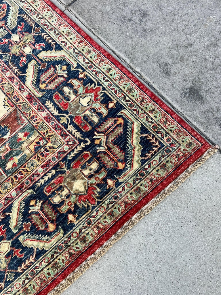 Hand-Knotted Afghan Heriz Rug Premium Hand-Spun Afghan Wool Fair Trade ...