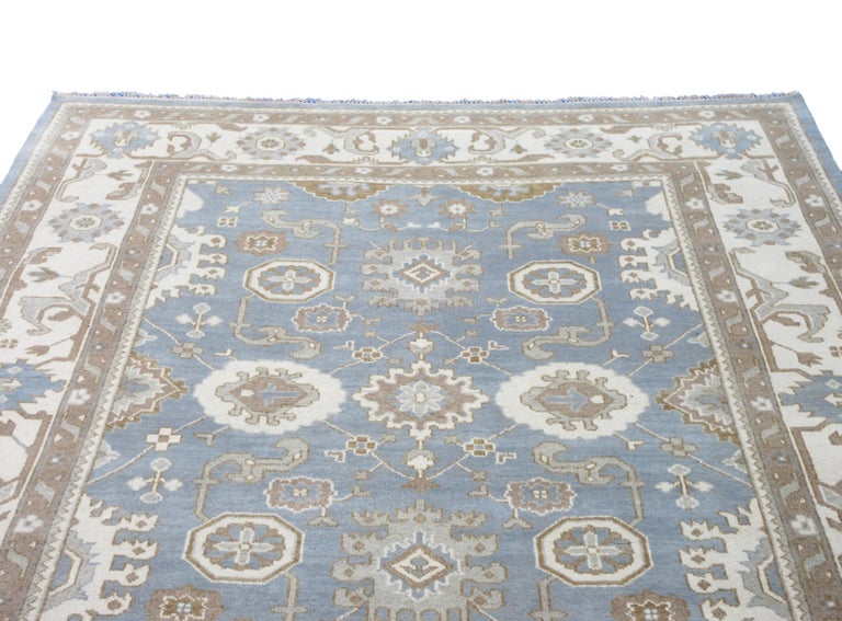 Light-Blue Oushak For Sale at 1stDibs