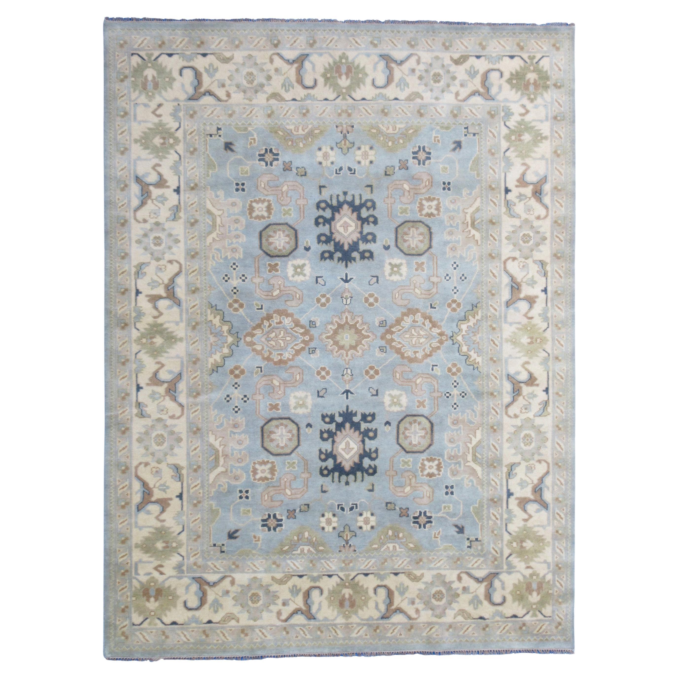 Light-Blue Oushak For Sale at 1stDibs