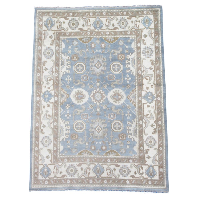 Light-Blue Oushak For Sale at 1stDibs