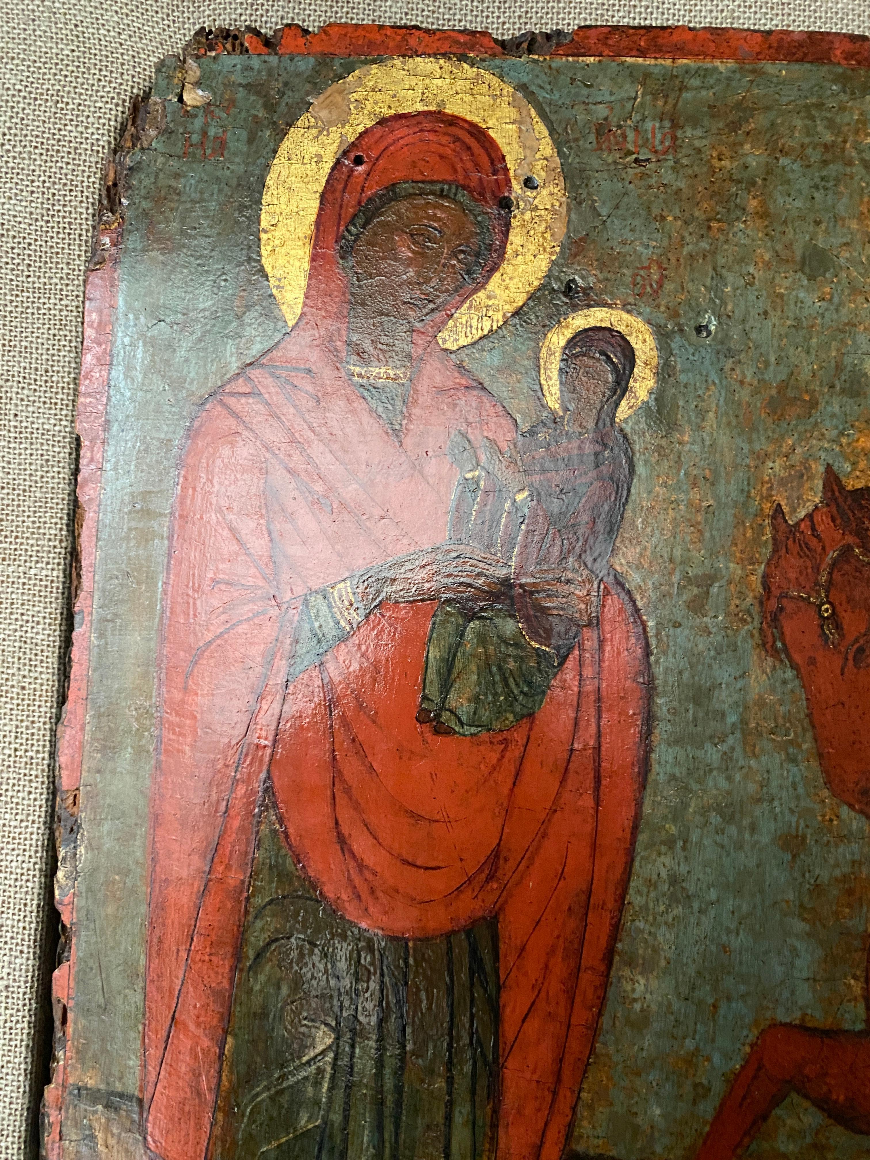 16th Century Cretan Icon of Saint Ana with the Virgin and Saint ...