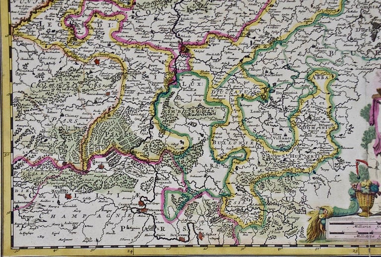 17th Century Hand Colored Map of the Liege Region in Belgium by ...
