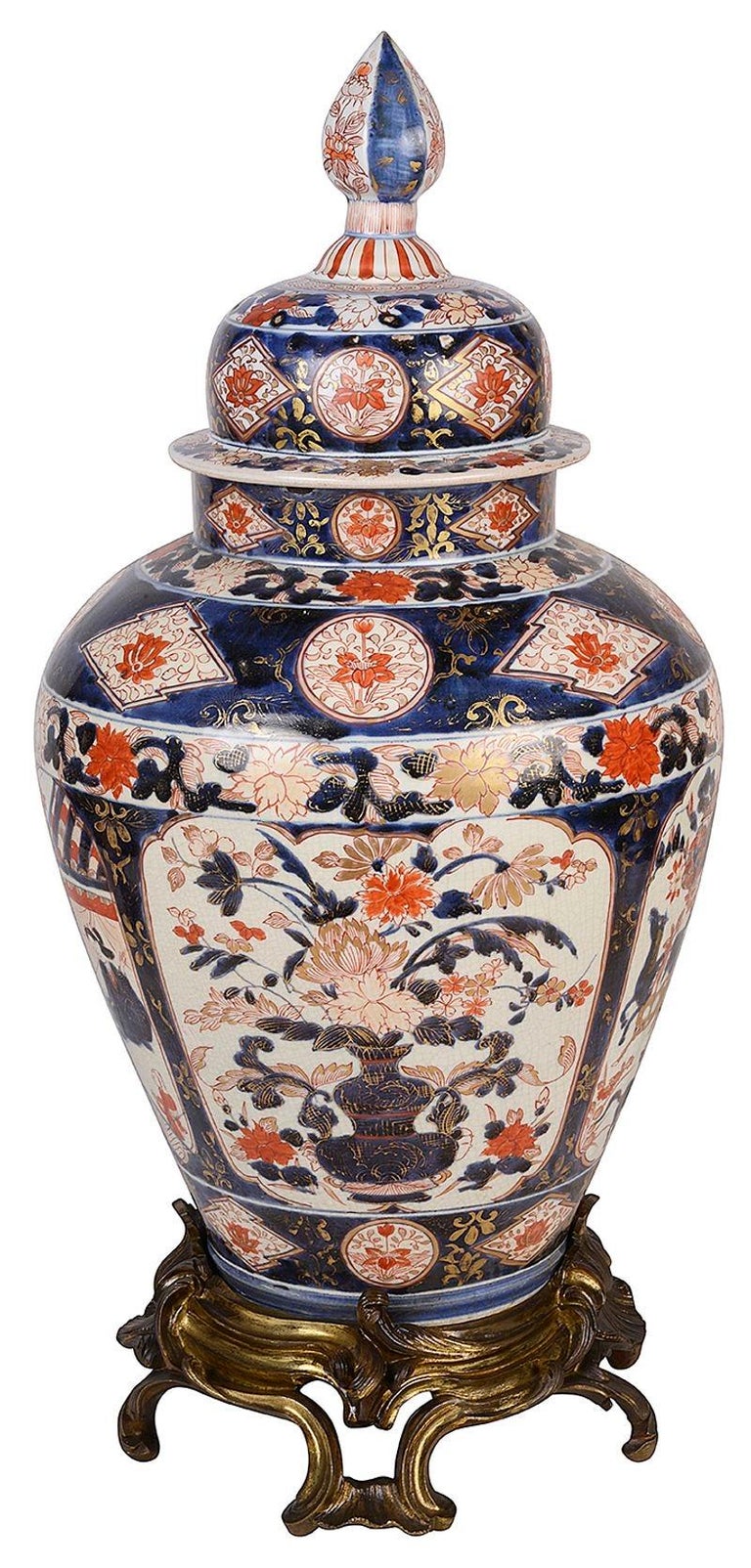 18th Century Japanese Arita Imari Lidded Vase on Ormolu Stand For Sale ...
