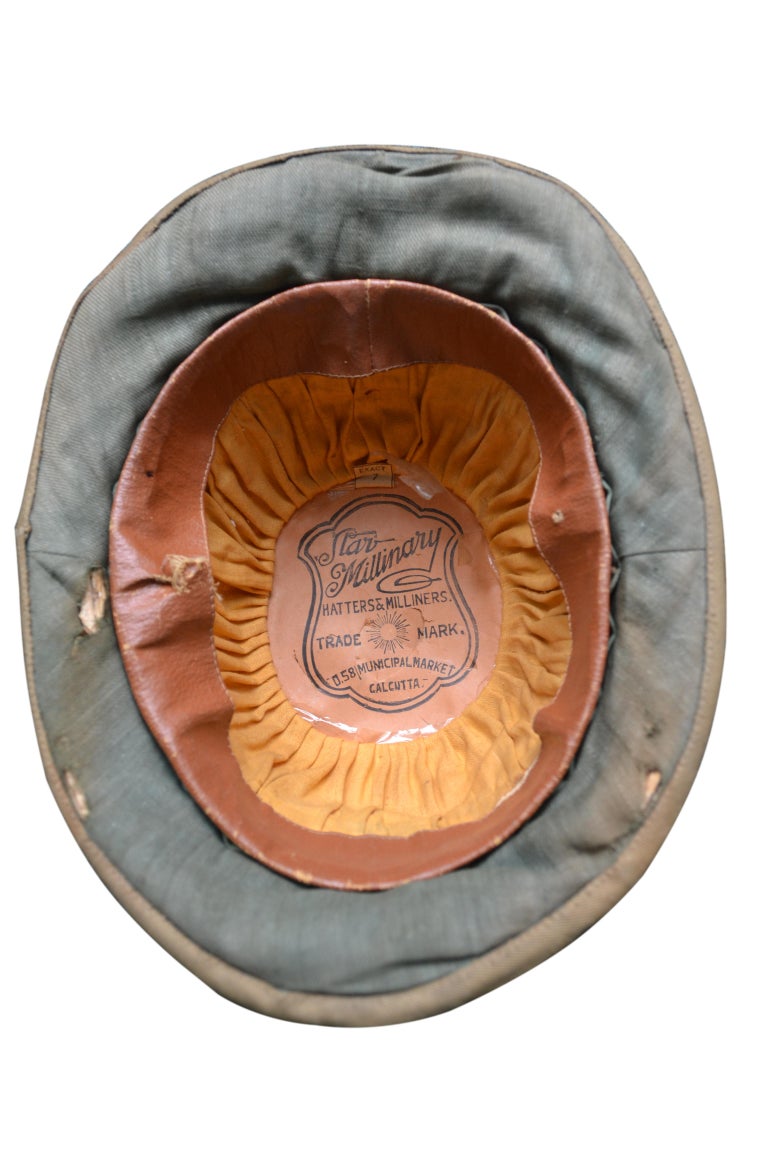 19th Century Colonial English Hat Made at a Millinery in Culcutta India ...