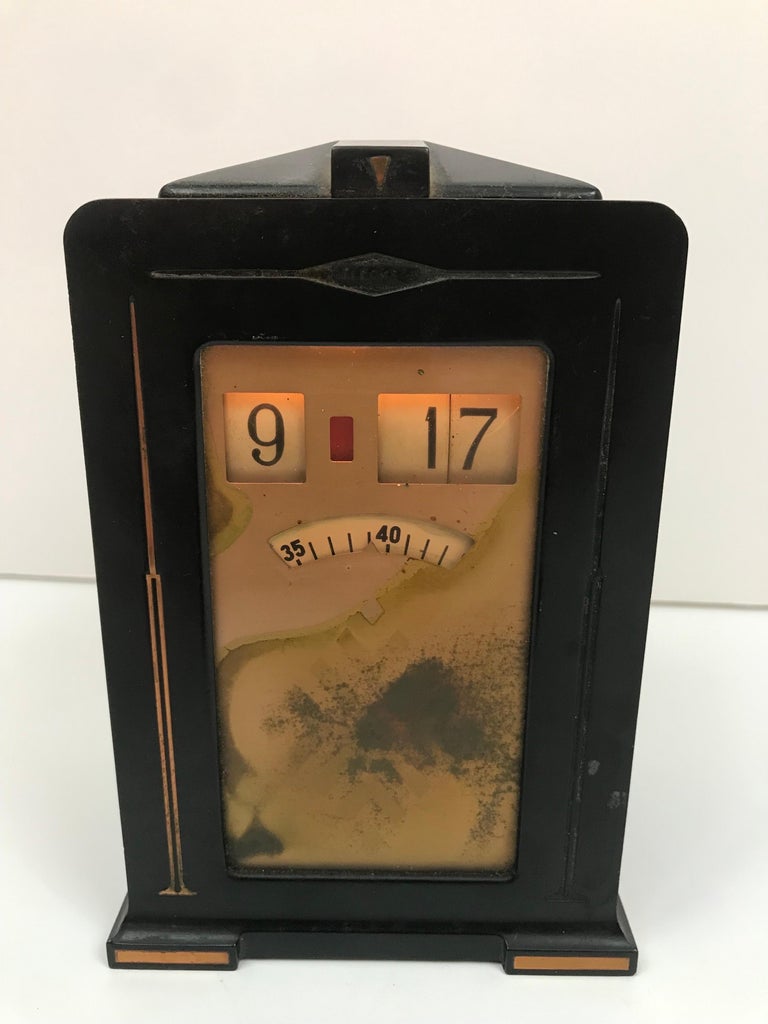 1933 Skyscraper Style Art Deco Telechron Model 8b01 "Cyclometer" Desk ...