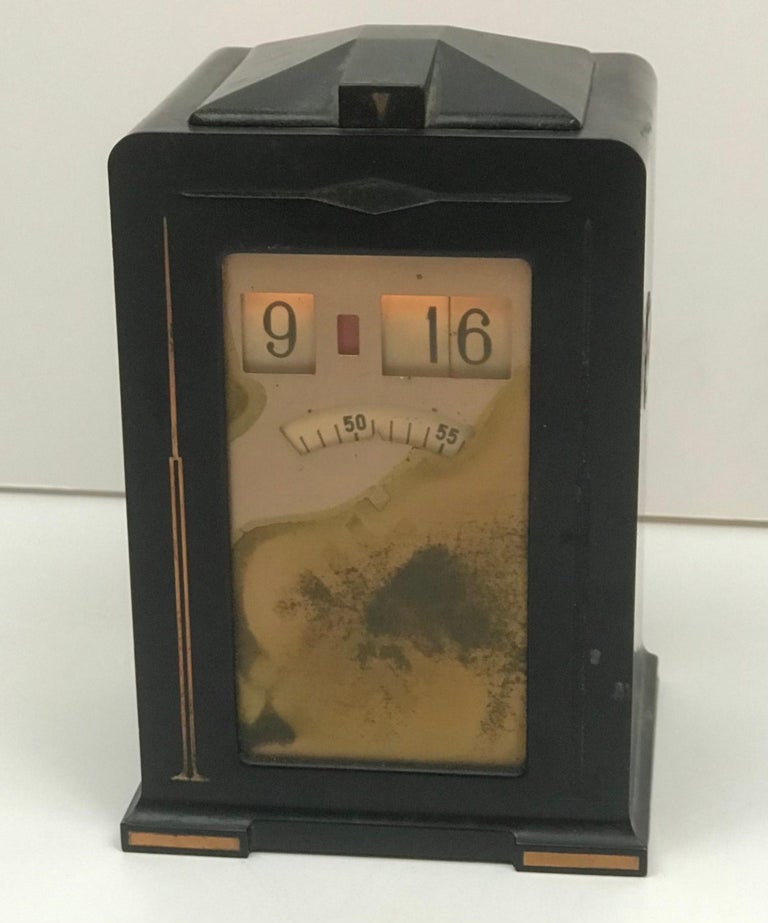 1933 Skyscraper Style Art Deco Telechron Model 8b01 "Cyclometer" Desk ...