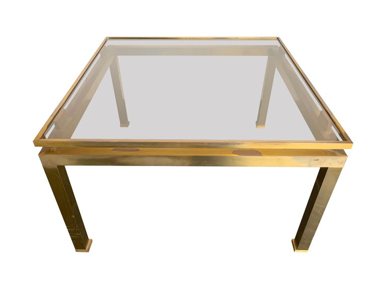 1970s Guy Lefevre Solid Brass Side Table with Smoked Glass Top For Sale ...