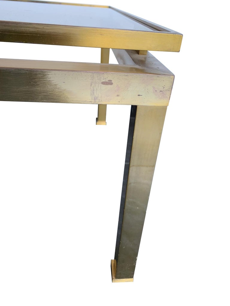 1970s Guy Lefevre Solid Brass Side Table with Smoked Glass Top For Sale ...