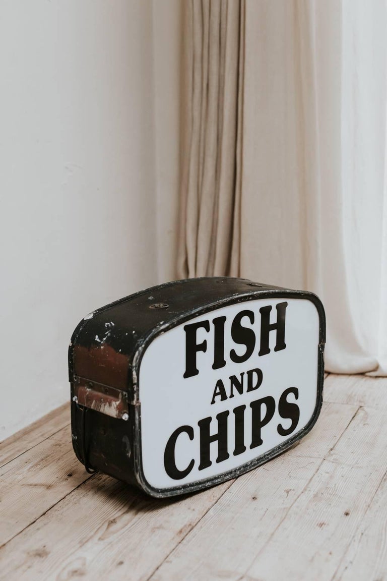 1970s Vintage Double-Sided "Fish and Chips" Shop Sign, Signed Cowling ...