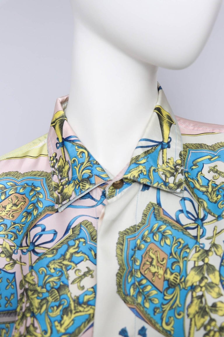 A 1980s Vintage Gianni Versace Renaissance Print Silk Shirt L at ...