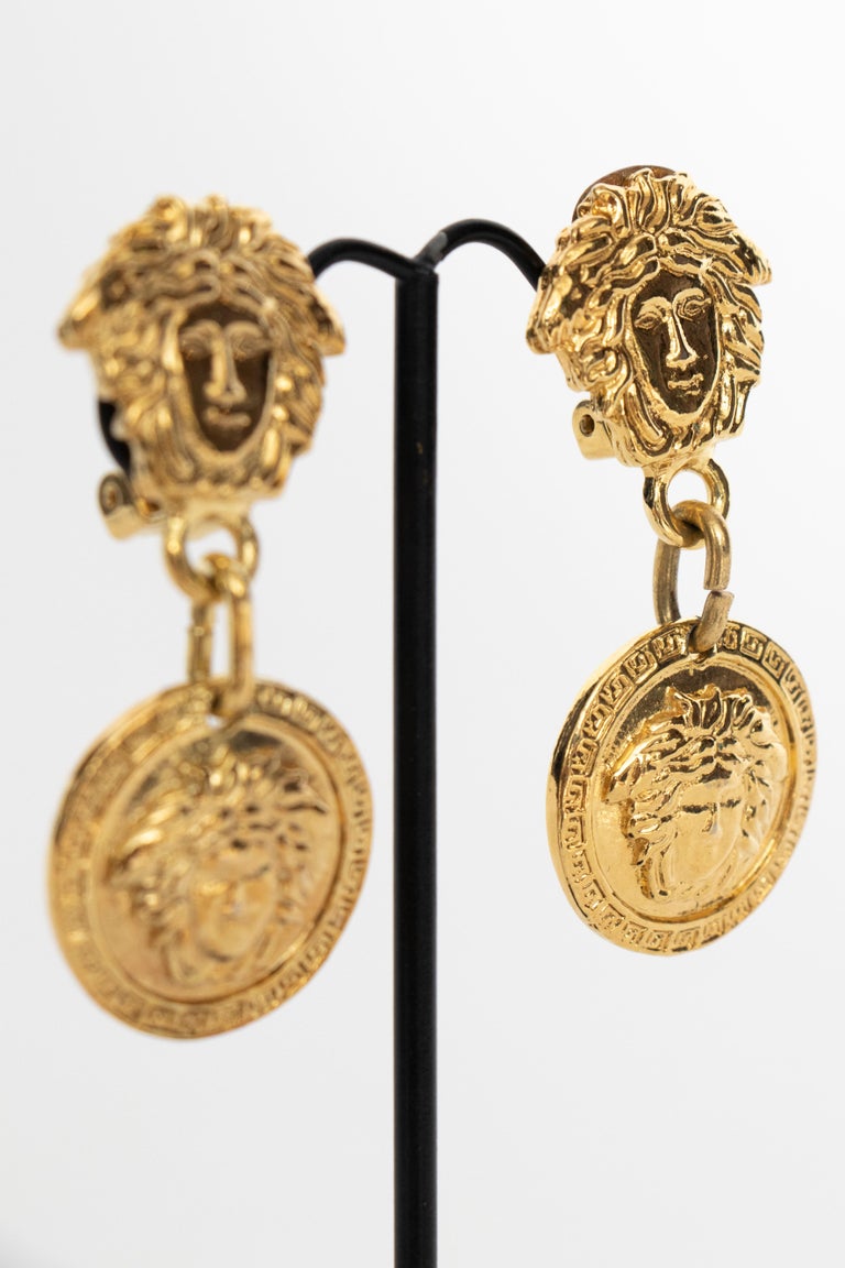 A 1990s Vintage Pair of Gold-Toned Gianni Versace Medusa Clip-On ...