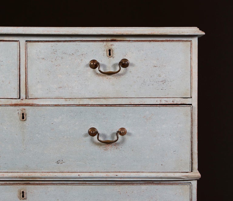 19th Century Blue Painted Chest of Drawers at 1stDibs