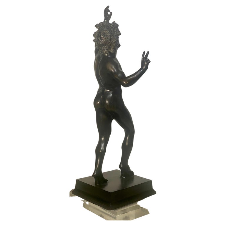 A 19th Century Bronze Sculpture Of The Dancing Faun of Pompeii For Sale ...