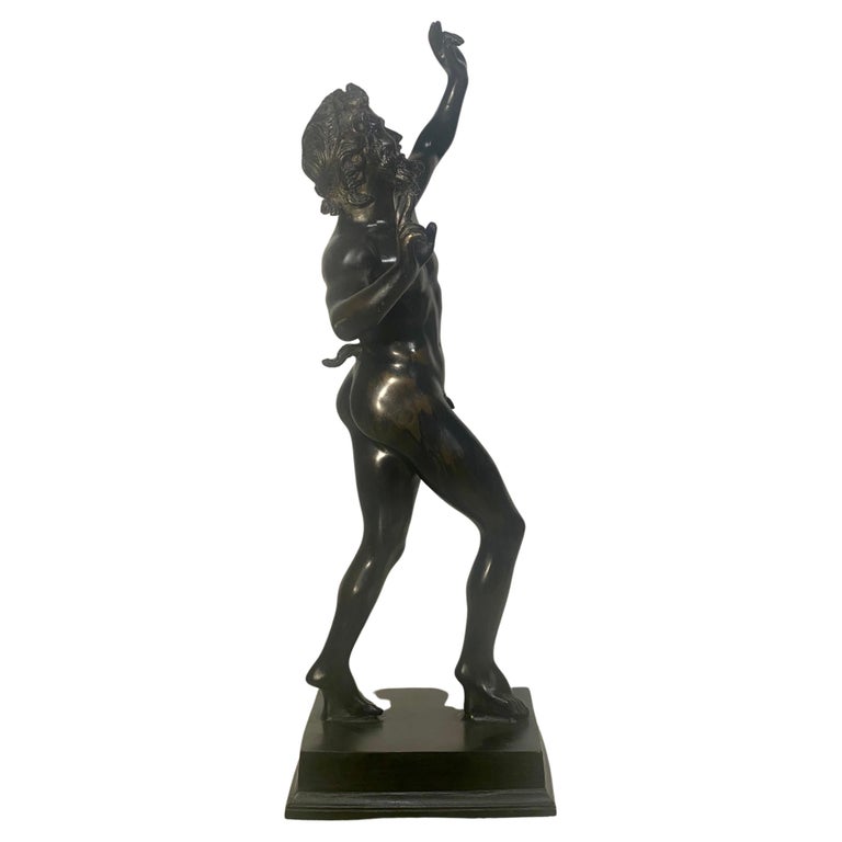 A 19th Century Bronze Sculpture Of The Dancing Faun of Pompeii For Sale ...