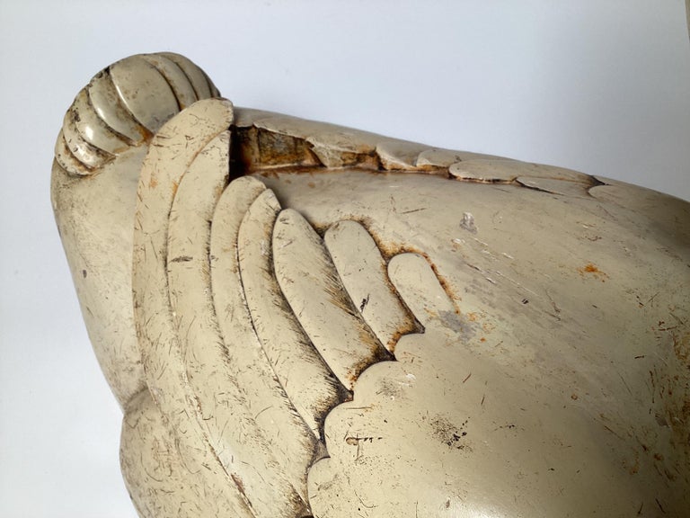 19th Century Carved Hardwood Painted Chinese Basal Knob Goose For Sale ...