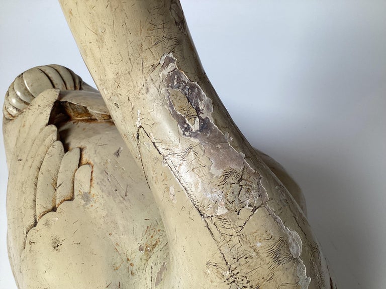 19th Century Carved Hardwood Painted Chinese Basal Knob Goose For Sale ...