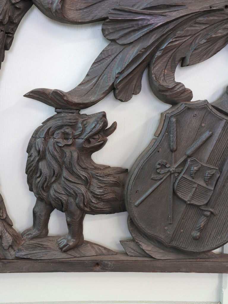 19th Century Carved Heraldic Coat of Arms For Sale at 1stDibs